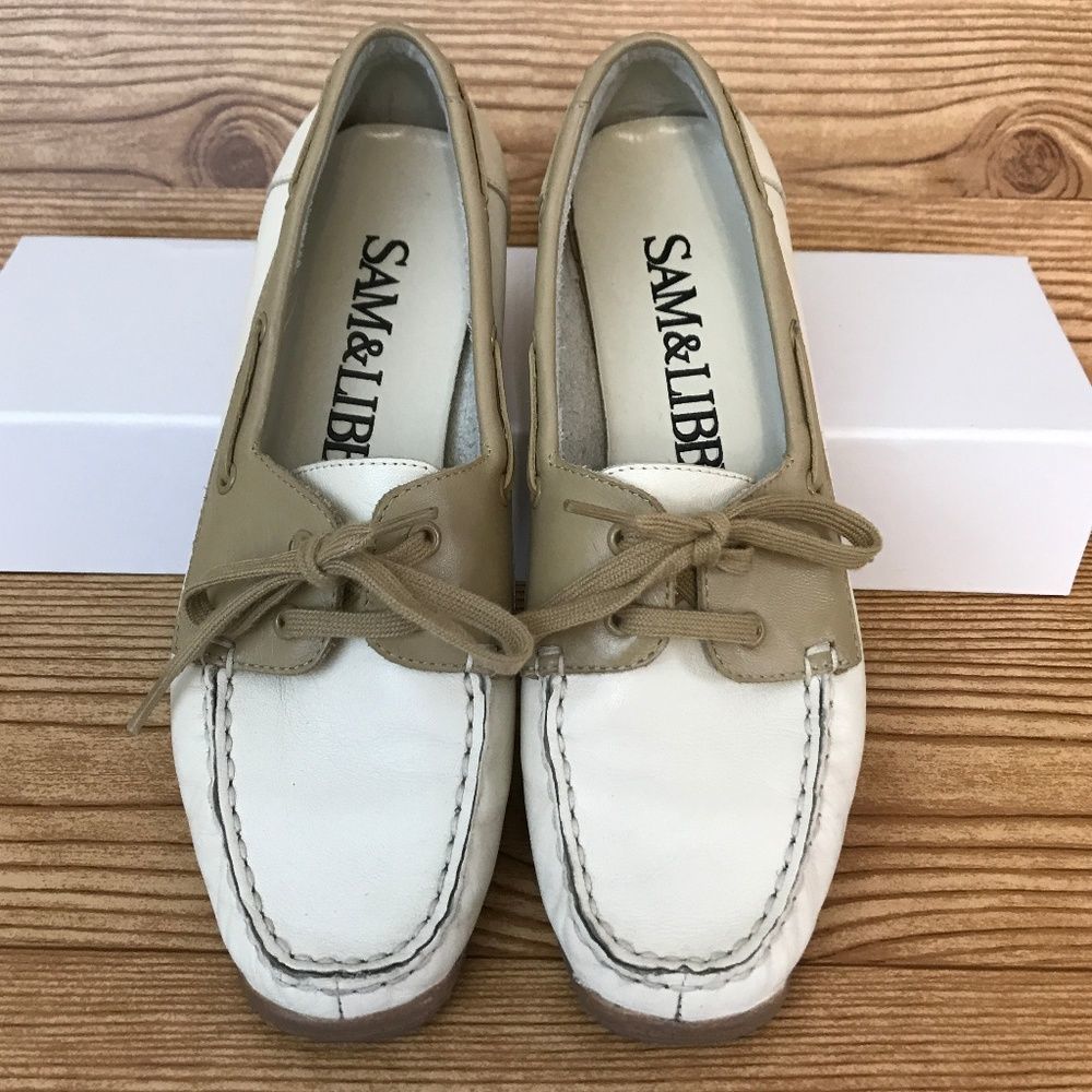 Sam & Libby Madison Ivory / Tan Leather Loafer 5.5 - Gem